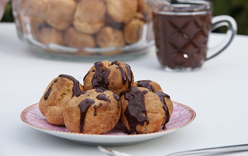 Choux Puffs with Mocha Sauce | Bake With Stork